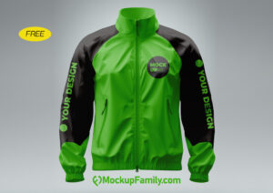 FREE Front View Jacket with Zipper Mockup